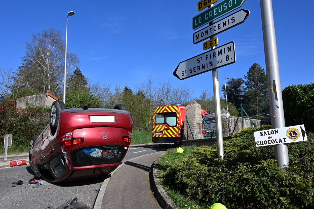 MARMAGNE : Une blessée dans une Citroën percutée et retournée par une voiture qui prend la fuite ...