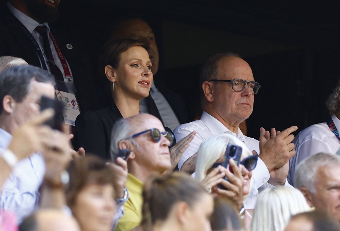 Rugby (Coupe du Monde) : La Princesse Charlène et le Prince Albert II ...