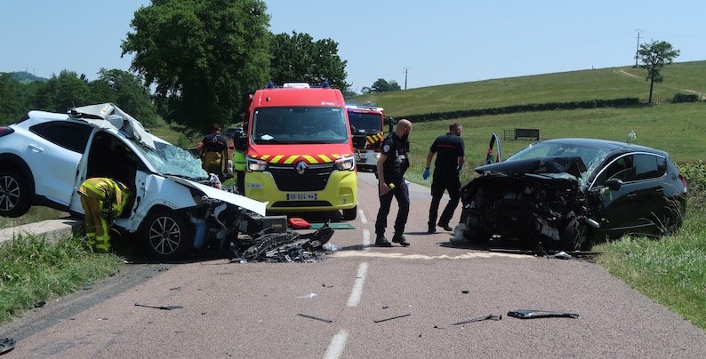 LE BREUIL : Cinq blessés dans un choc frontal route de Marmagne - Creusot Infos